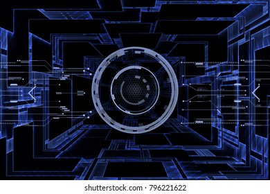 Futuristic Hi Technology Background Stock Illustration 796221622