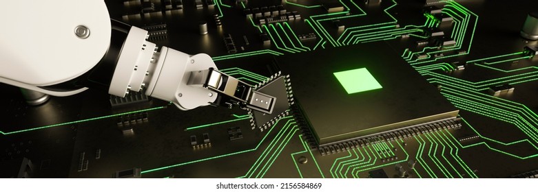 Futuristic Robot Arm Working Electronic Circuit Stock Illustration 2156584869 | Shutterstock