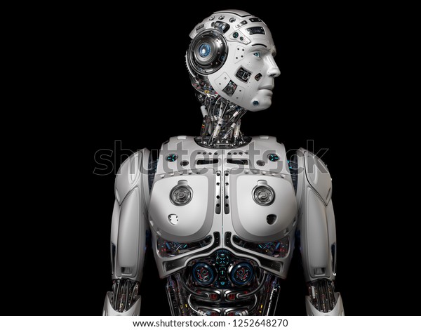 Futuristic Robot man or very detailed cyborg looking rightwards ... Futuristic Robot man or very detailed cyborg looking rightwards ...