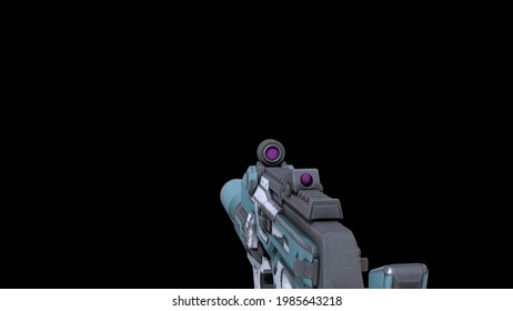 Futuristic Sub Machine Gun Concept 3d Stock Illustration 1985643218 ...
