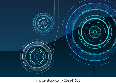 Blue Control Panel Abstract Technology Interface Stock Vector (Royalty ...