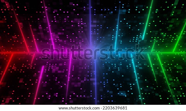 Futuristic Technology Background Multicolour Stripes Different Stock ...