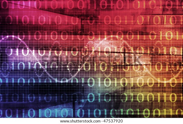 Futuristic Technology Data Flow Art Background Stock Illustration ...
