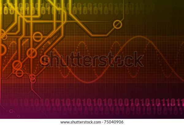 Futuristic Technology Data Flow Art Abstract Stock Illustration ...