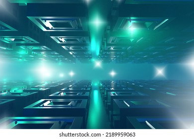 Futuristic Technology Panel Cyberpank 3d Image Stock Illustration ...