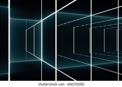 Futuristic Wall Light Interior View Future Stock Illustration 606192050 ...