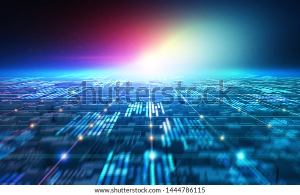 Futuristic World Digital Technology Global Cyberspace Stock ...
