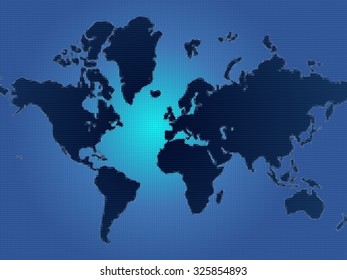 Futuristic World Map Illustration Stock Illustration 325854893 ...