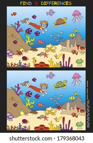 Game Children Find Eight Differences Stock Illustration 179368043