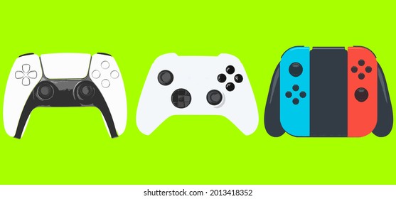 Game Controllers Isolated Green Screen Cropping: ilustrações stock ...