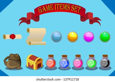 Game Items Set Stock Vector (Royalty Free) 136055189