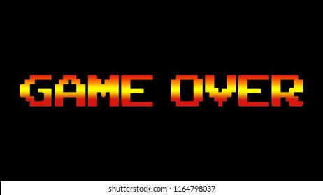 Game Over Pixel Art Vintage Video Stock Vector (Royalty Free ...