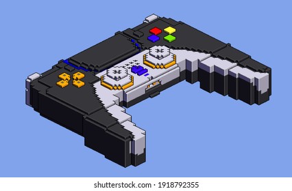 Gaming Concept Game Controller Pixel Art Stock Illustration 1918792355 ...