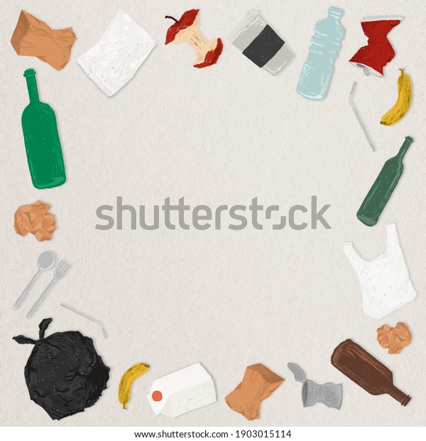 Garbage Frame Environment Ocean Pollution Stock Illustration 1903015114 ...