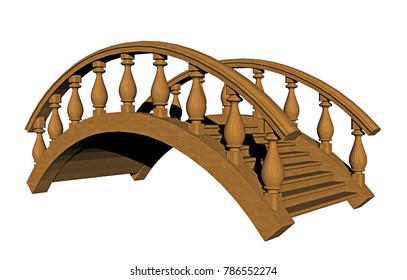 Garden Bridge 3d Rendering Stock Illustration 786552274 | Shutterstock