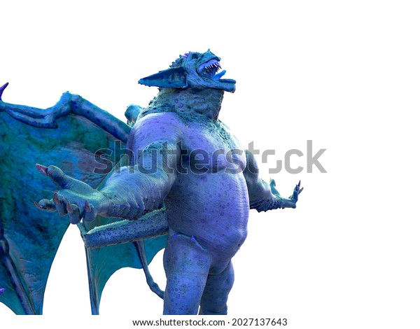 Gargoyle Screaming Copy View 3d Illustration Stock Illustration ...
