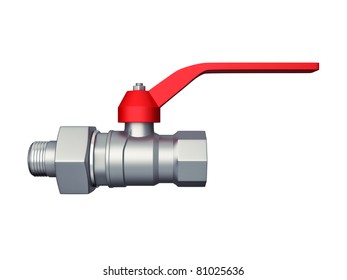 Gate Valve Red Handle Isolated Over Stock Illustration 81025636 ...