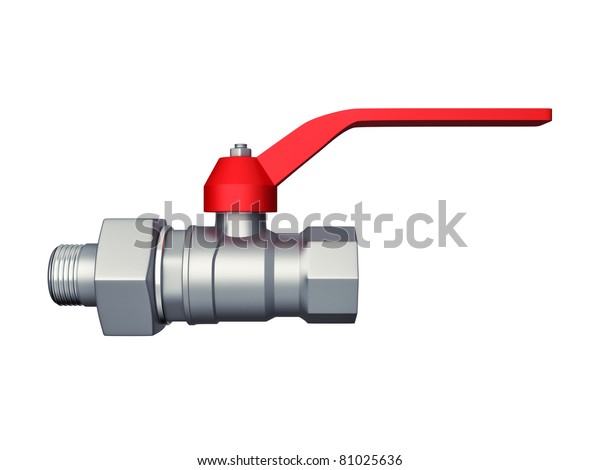 Gate Valve Red Handle Isolated Over Stock Illustration 81025636 ...