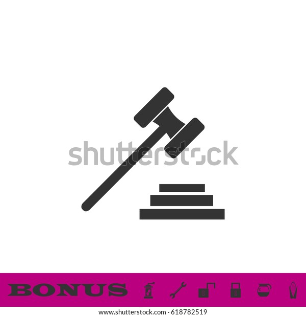 Gavel Icon Flat Simple Grey Pictogram Stock Illustration 618782519 ...