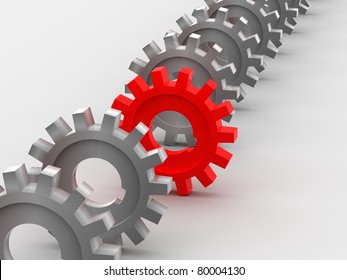 Complex Gear Mechanism Industrial Workteam Concepts: ภาพประกอบสต็อก ...