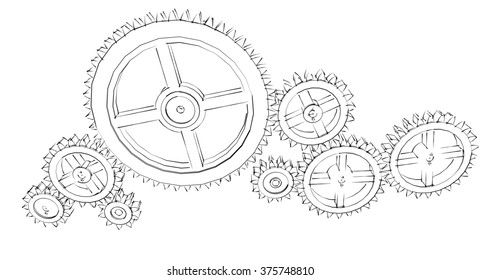 Gears Drawing 3d Rendering 스톡 일러스트 1477409219 | Shutterstock