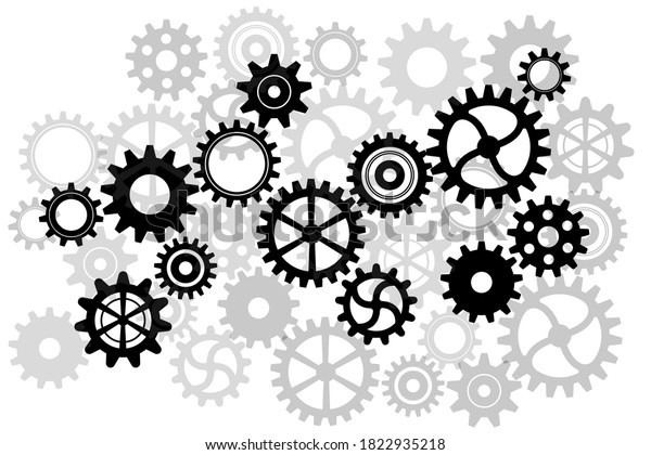 Gears Different Types Sizes On White Stock Illustration 1822935218 ...