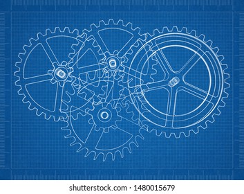 Blueprint Gears: vector de stock (libre de regalías) 212465884 ...