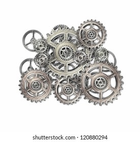 Big Gear Small Gears Multitude Small Stock Illustration 140377237