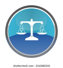 Gender Equality Blue Button Flat Style Stock Illustration 2163685241 ...