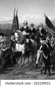 General George Washington Takes Command Continental Stock Illustration ...