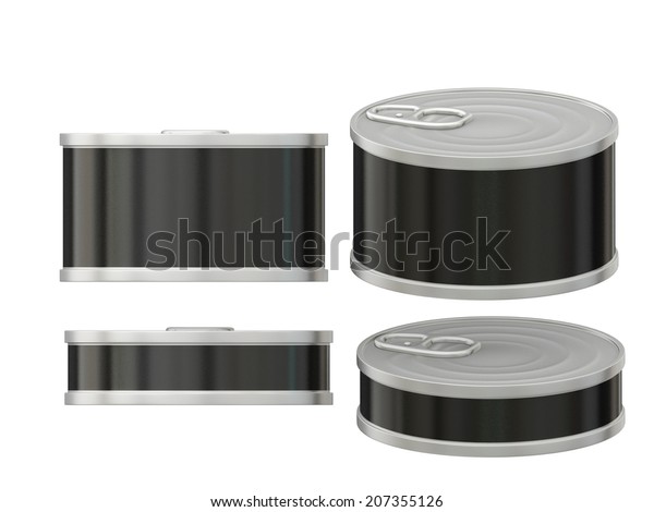 General Short Cylindrical Can Packaging Black Stock Illustration ...