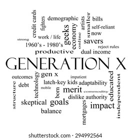 Generation X Word Cloud Concept Black Stock Illustration 294992564 ...