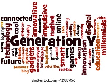 Generation Y Word Cloud Concept On Stock Illustration 423839062 ...