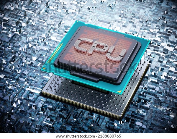 Generic Cpu On Mainboard 3d Illustration Stock Illustration 2188080765 ...