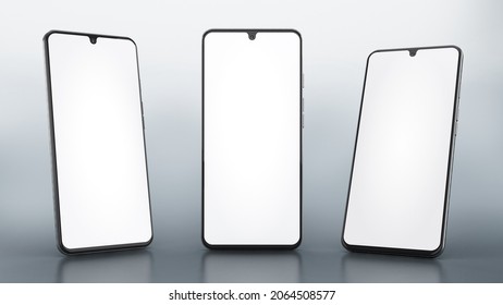 Generic Designed Smartphones Angle Variations Isolated Stock ...