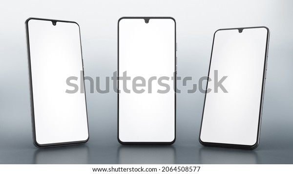Generic Designed Smartphones Angle Variations Isolated Stock ...