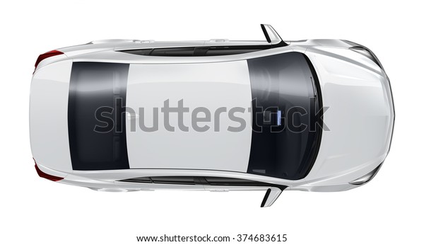 Generic Silver Car Top Angle Stock Illustration 374683615