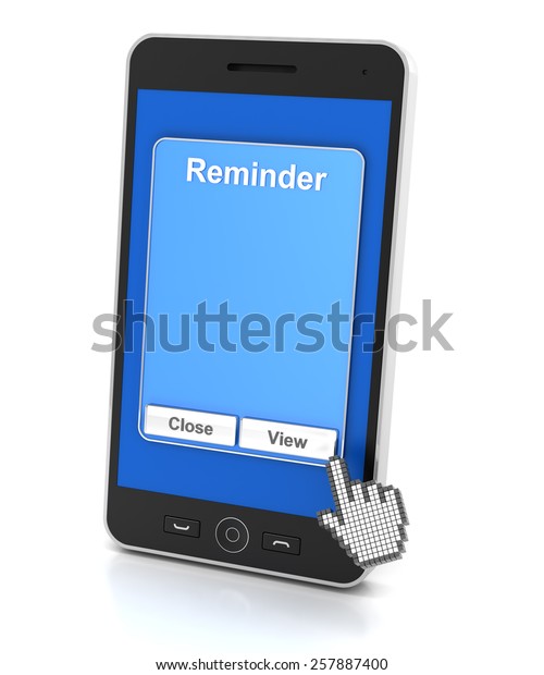 Generic Smartphone Reminder Notification 3d Render Stock Illustration ...