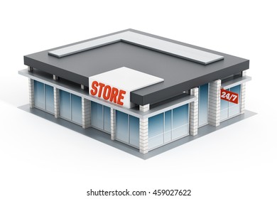 Generic Store Front Isolated On White Stock Illustration 459027646
