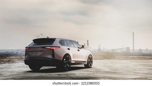 Generic Suv Car Render Combined Photography Stock Illustration ...