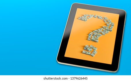 Generic Tablet Displaying Question Mark Made Stock Illustration ...