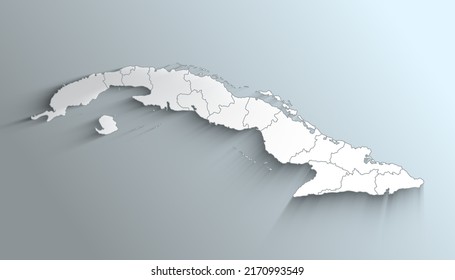 Geographical Map Cuba Provinces Counties Regions Stock Illustration ...