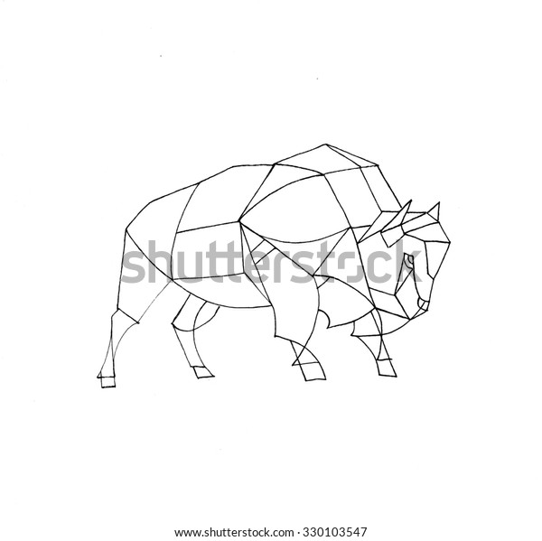Geometric Abstract Bison Vector Illustration Stock Illustration 330103547