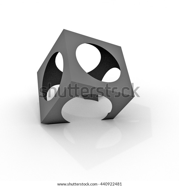 Geometric Formed Cube Rendered 3d Illustration Stock Illustration ...