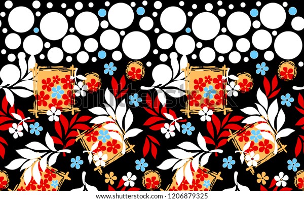 Geometric Horizontal Border Pattern On Polka Stock Illustration ...