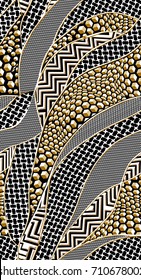 Geometric Pattern Black Anc Gold Background Stock Illustration 710678002