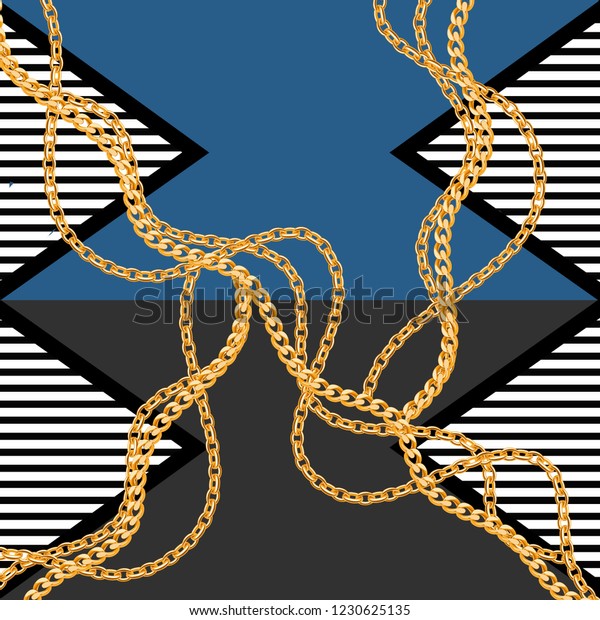 Geometric Pattern Geometric Printcolorful Chains Stock Illustration ...