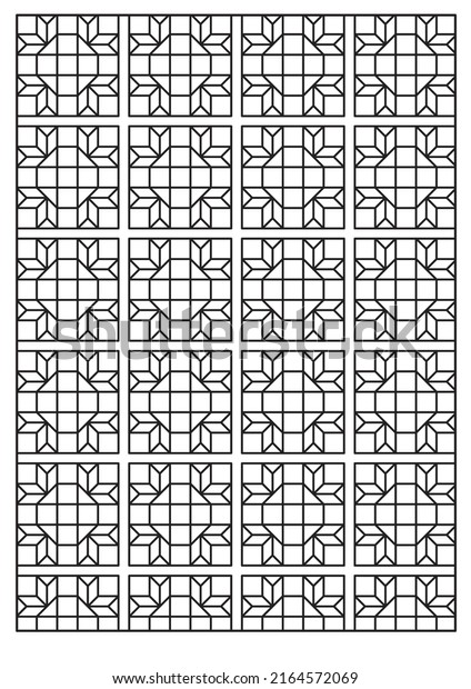 Geometric Pattern Relaxation Coloring Page Stock Illustration ...