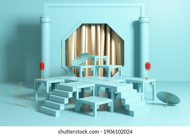 Geometric Plane Design 3d Rendering Scene Stock Illustration 1906102024 ...