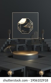 Geometric Plane Design 3d Rendering Scene Stock Illustration 1906102918 ...